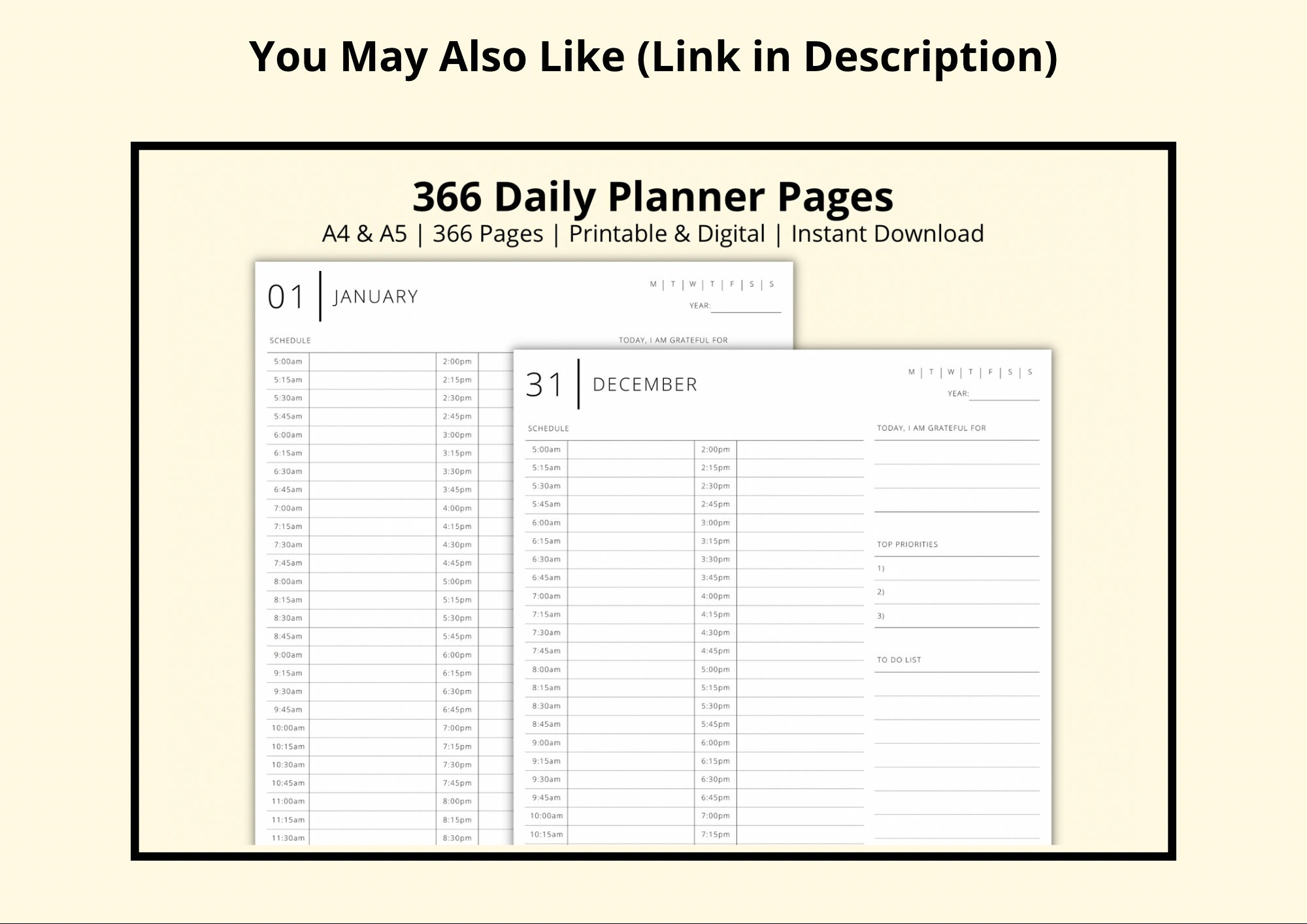 15 Minute Planner Daily Time Block Printable Appointment - Etsy