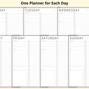 Daily Time Block Planner, 7 Day Planner Template, 30 Minute Day ...