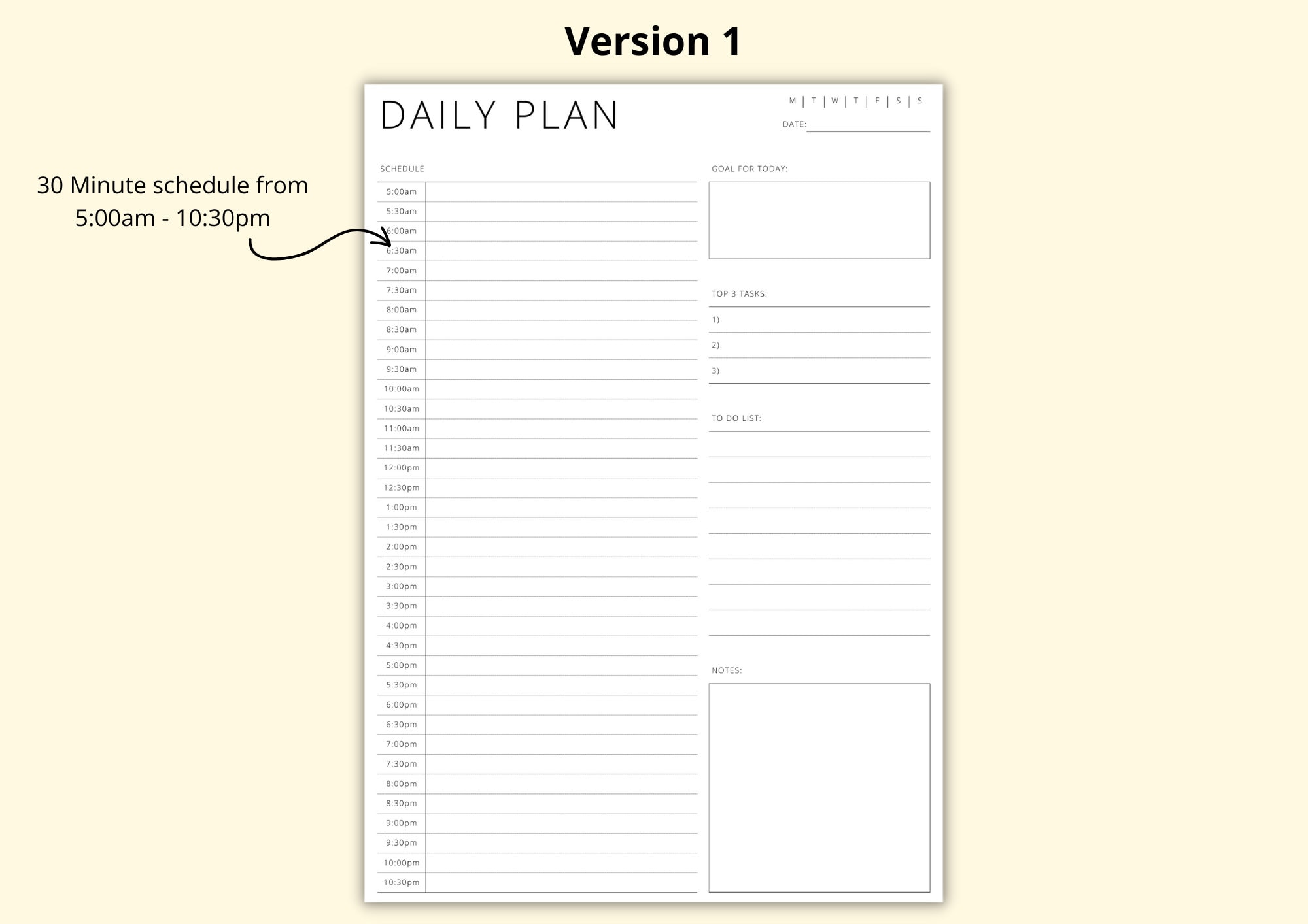 Daily Time Blocking Planner Template, 30 Minute Schedule, Daily Agenda ...