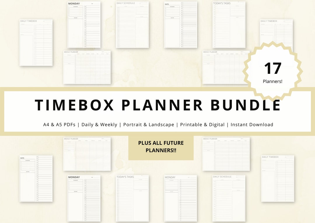 Timebox Planner Bundle Time Boxing Templates Time Block - Etsy