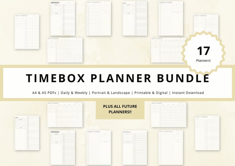 Timebox Planner Bundle Time Boxing Templates Time Block - Etsy