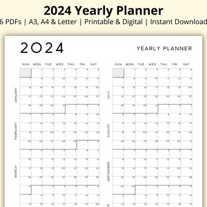 Yearly Calendar - Etsy