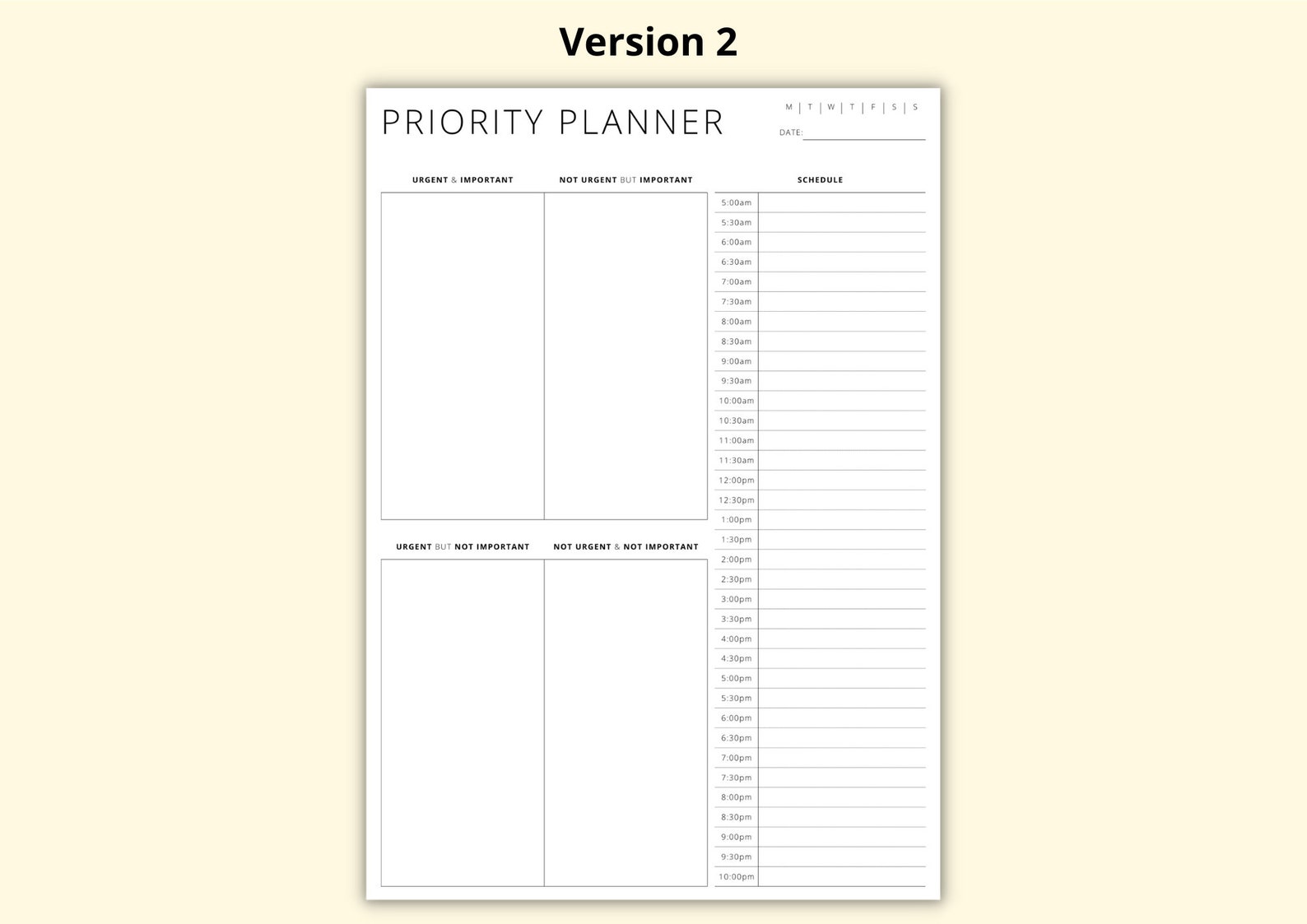 Priority Matrix, Eisenhower Matrix, Decision Matrix, Daily Planner ...