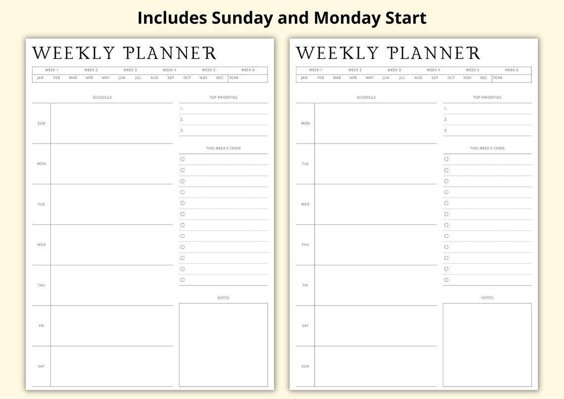 Planner Bundle Daily Weekly and Monthly Planner Templates, Productivity ...
