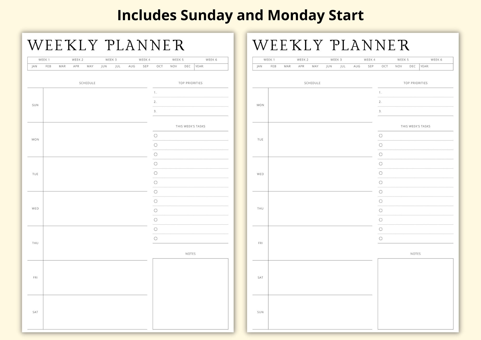 Planner Bundle Daily Weekly and Monthly Planner Templates, Productivity ...
