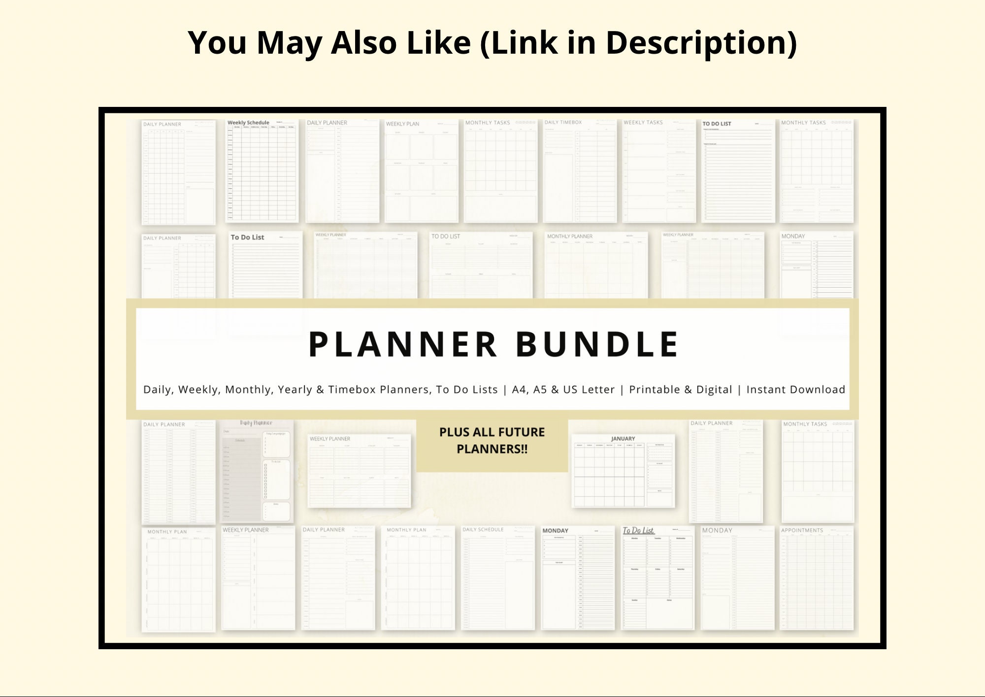 365 Daily Planner Pages, Daily Calendar Template, Blank Schedule, Time ...