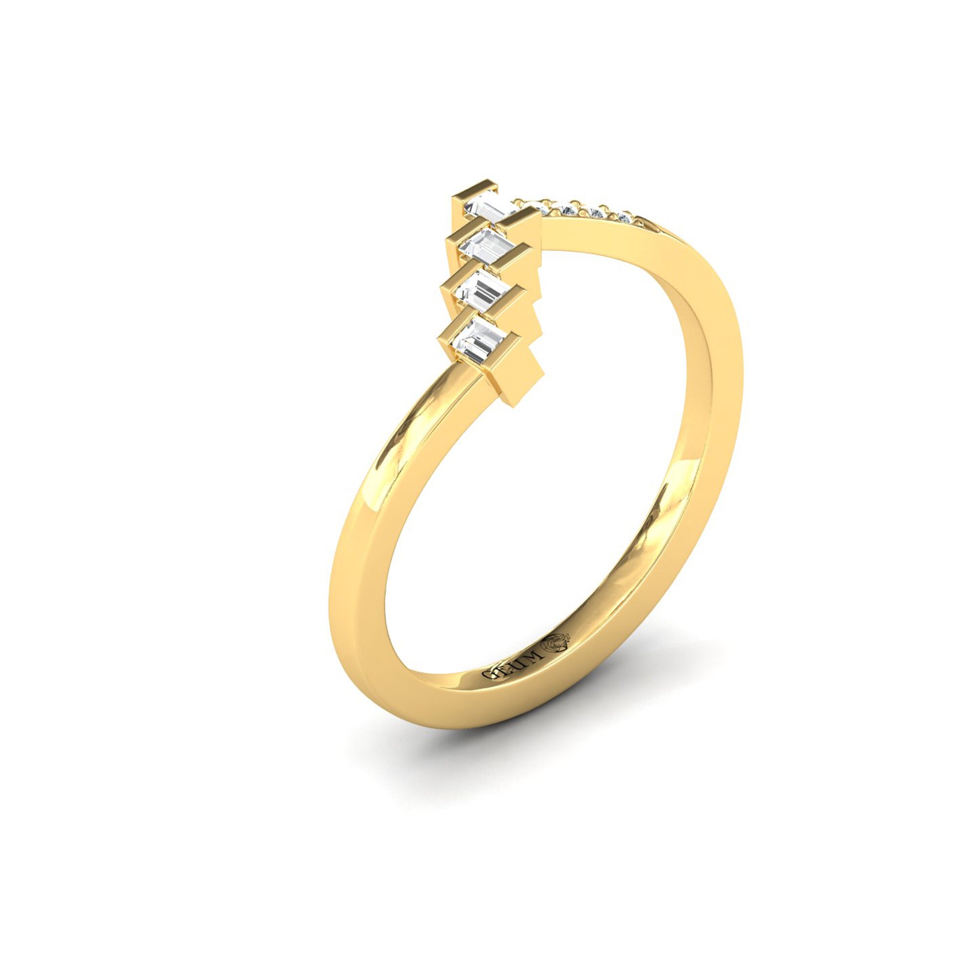 Personalized Gold Ring 10k Yellow White Square Design Ring - Etsy