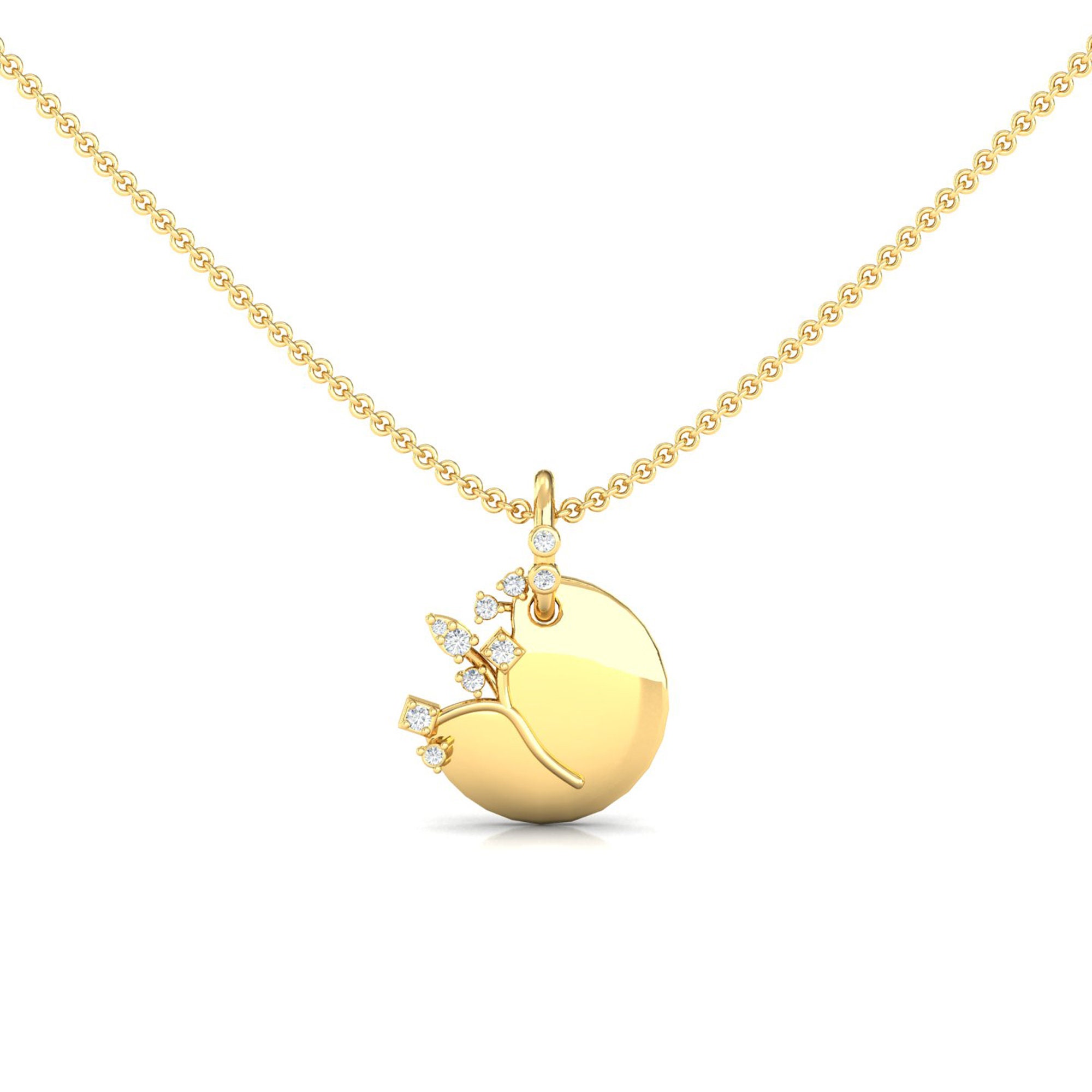 Solid Gold Diamond Pendant, 18k Solid Gold Pendant Necklace, Wedding ...