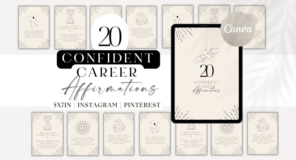 Career Affirmation Cards Printable Affirmation Cards Career Development ...