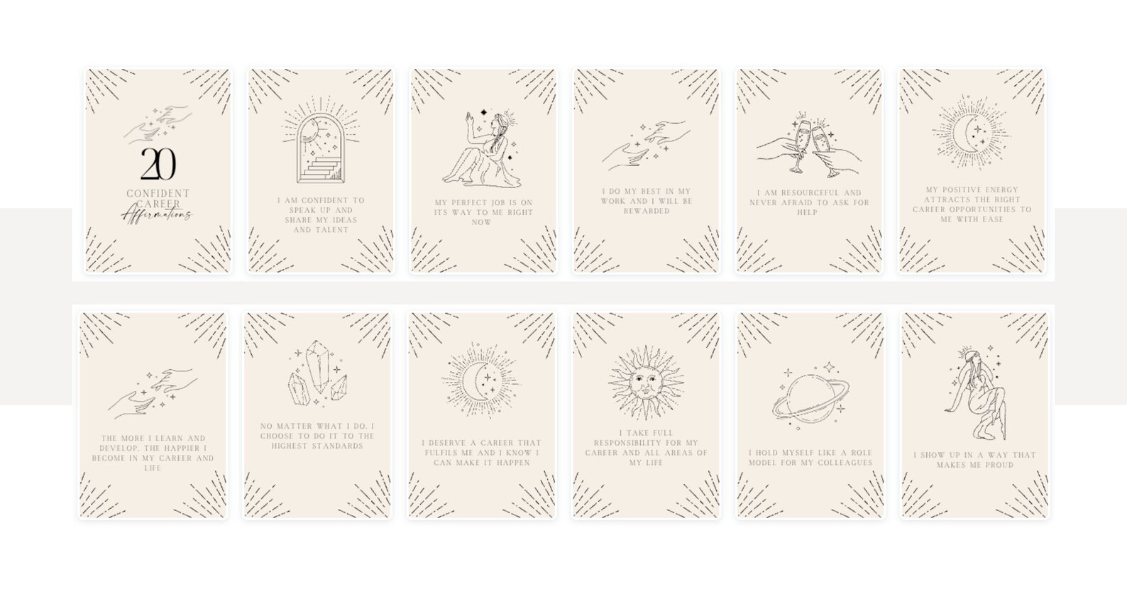Career Affirmation Cards Printable Affirmation Cards Career Development ...