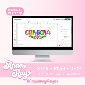 Colorful Floral Chingona SVG PNG Instant Download, Latina Designs ...