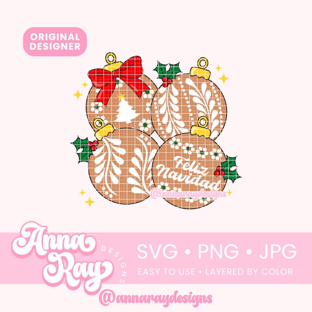 Esferas De Barro SVG PNG JPG Instant Download, Barro Navideno, Esfera ...