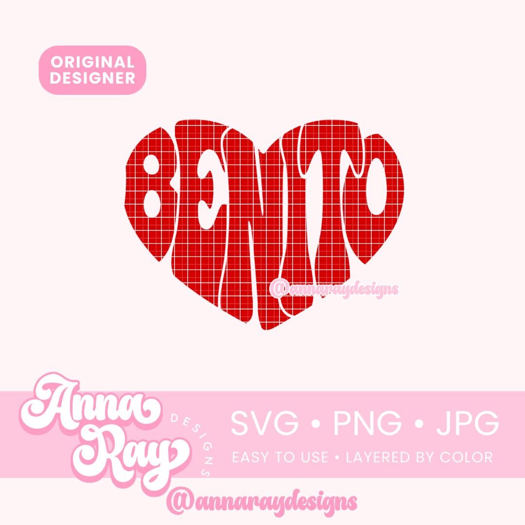 Retro Benito Valentine Heart, Svg, Png, Jpg, Un San Valentin Sin Ti Svg ...