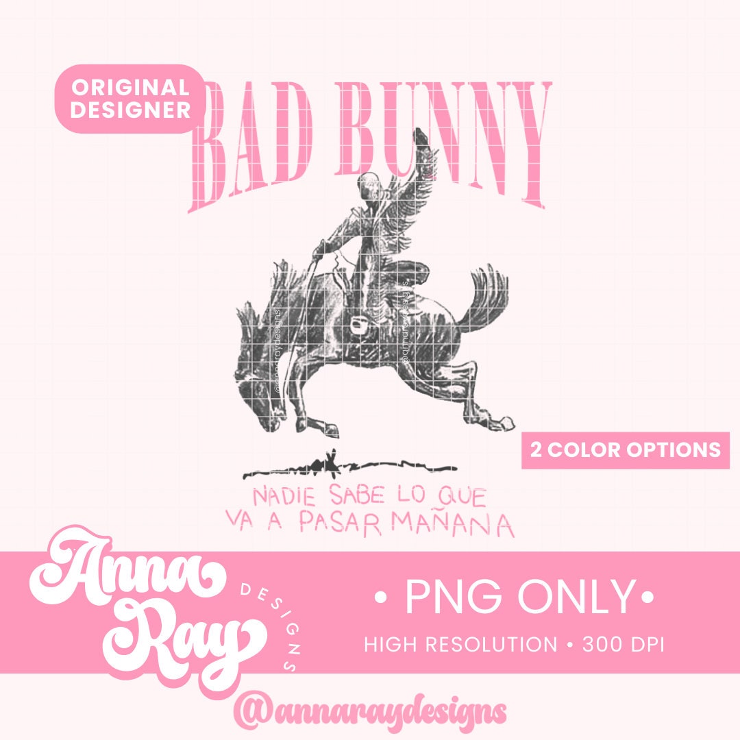 Pink Bad Bunny Nadie Sabe PNG Digital Download, Pink and Girly Bad ...