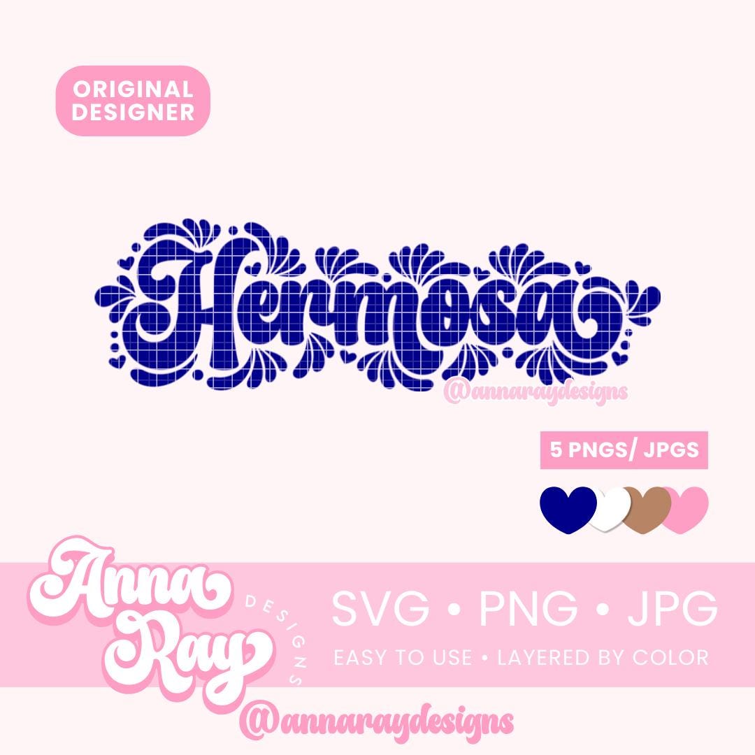 Hermosa Talavera SVG PNG JPG Instant Download, Latina Designs, Blue ...