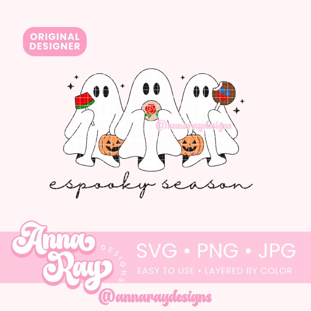 Espooky Season Ghosts SVG PNG Instant Download, Spanish Halloween ...