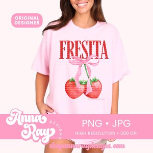 Fresita Strawberry Coquette PNG JPG Instant Download, Pink Fresita ...