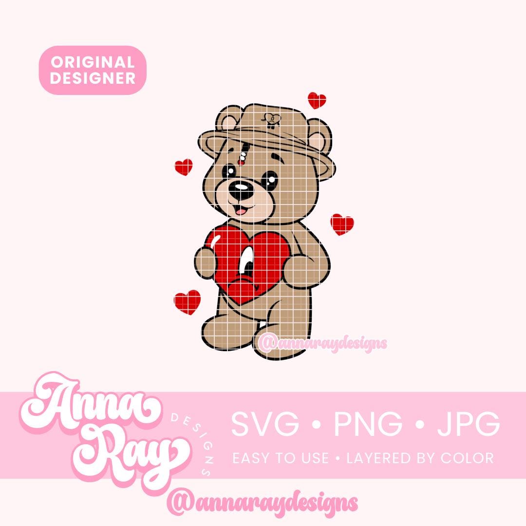 Bad Bunny is My Valentine Teddy Bear Svg Png Jpg, Un San Valentin Sin ...