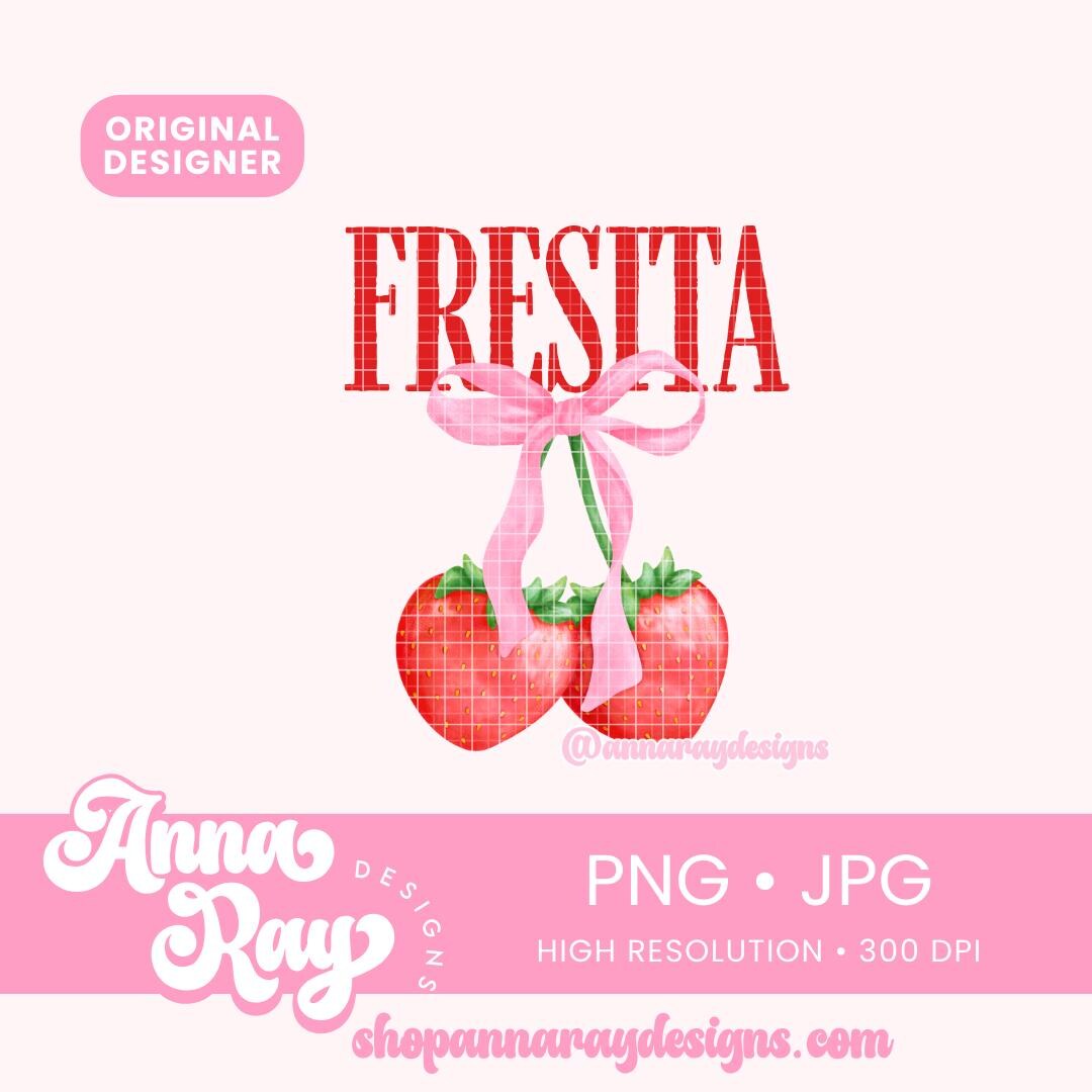 Fresita Strawberry Coquette PNG JPG Instant Download, Pink Fresita ...