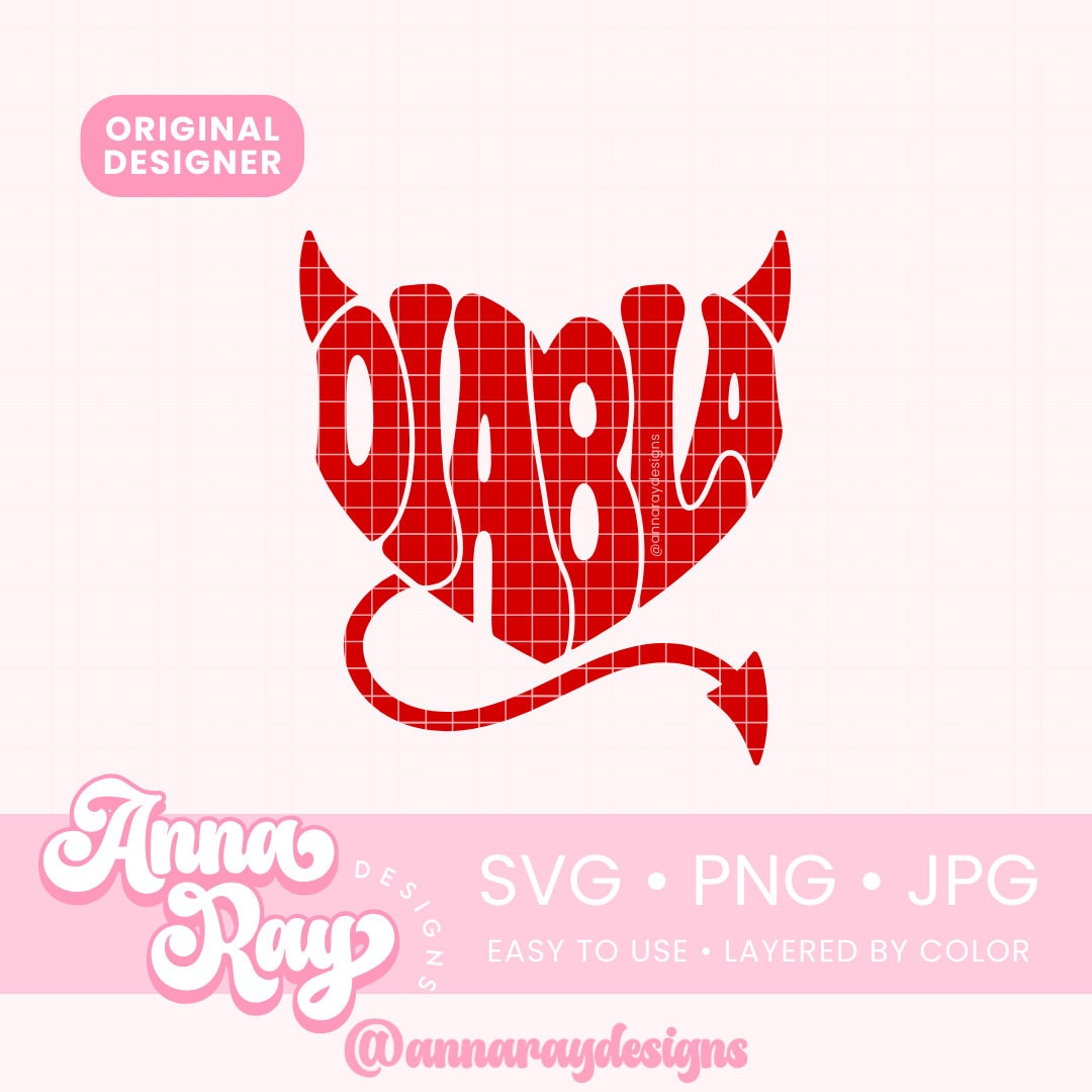 Retro Diabla Heart Svg Png Jpg Digital Download, Diabla Tshirt Design ...