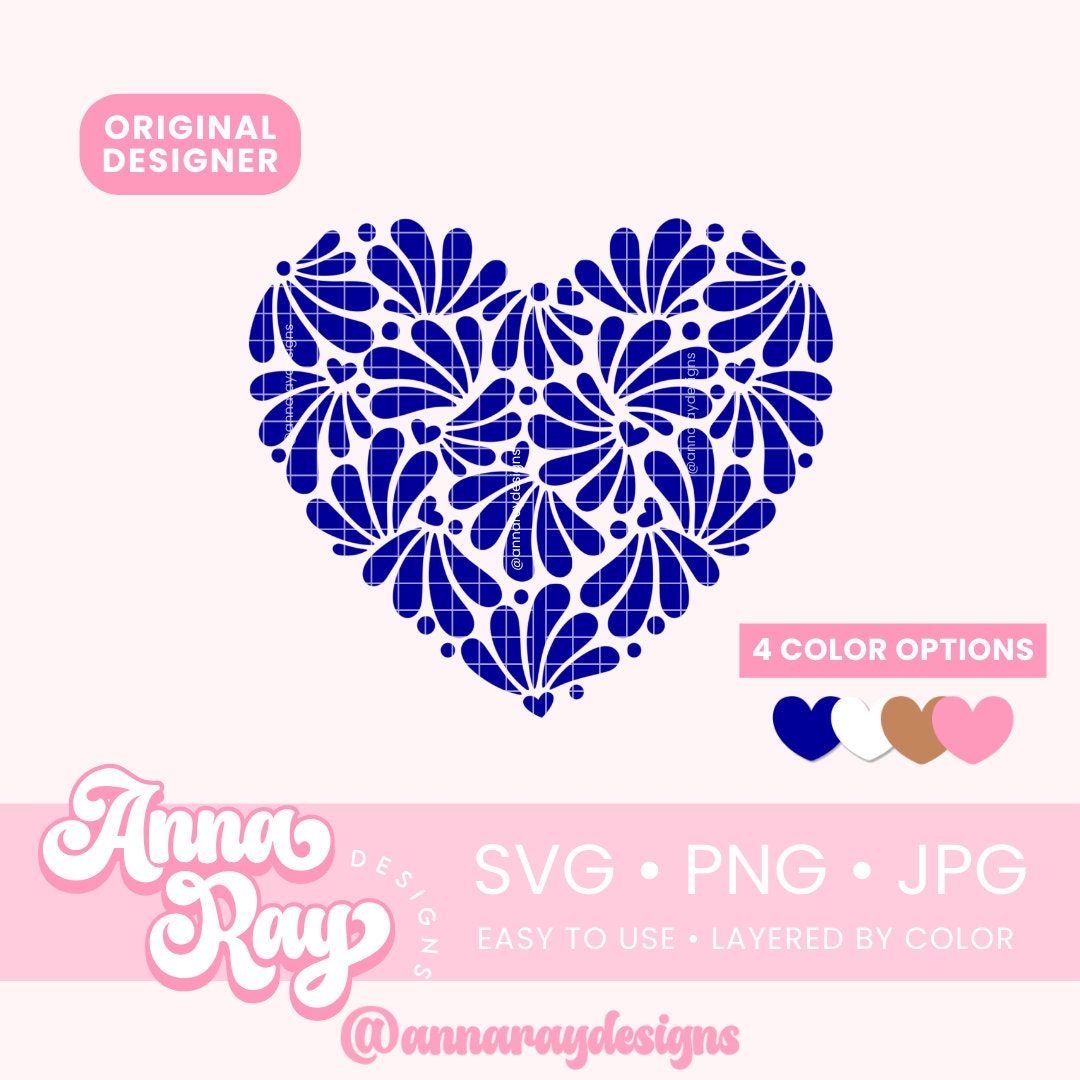 Mexican Talavera Corazón SVG PNG JPG Instant Download, Latina Svg ...