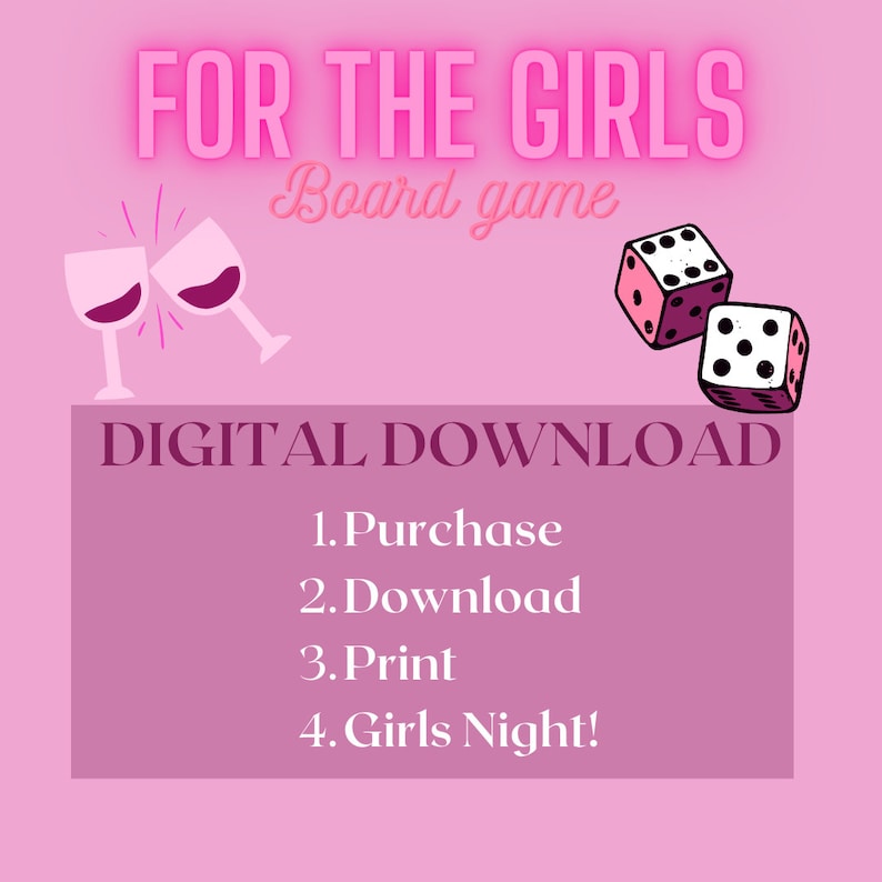 For the Girls Night Game, Girls Night Out, Party Drinking Board Game ...