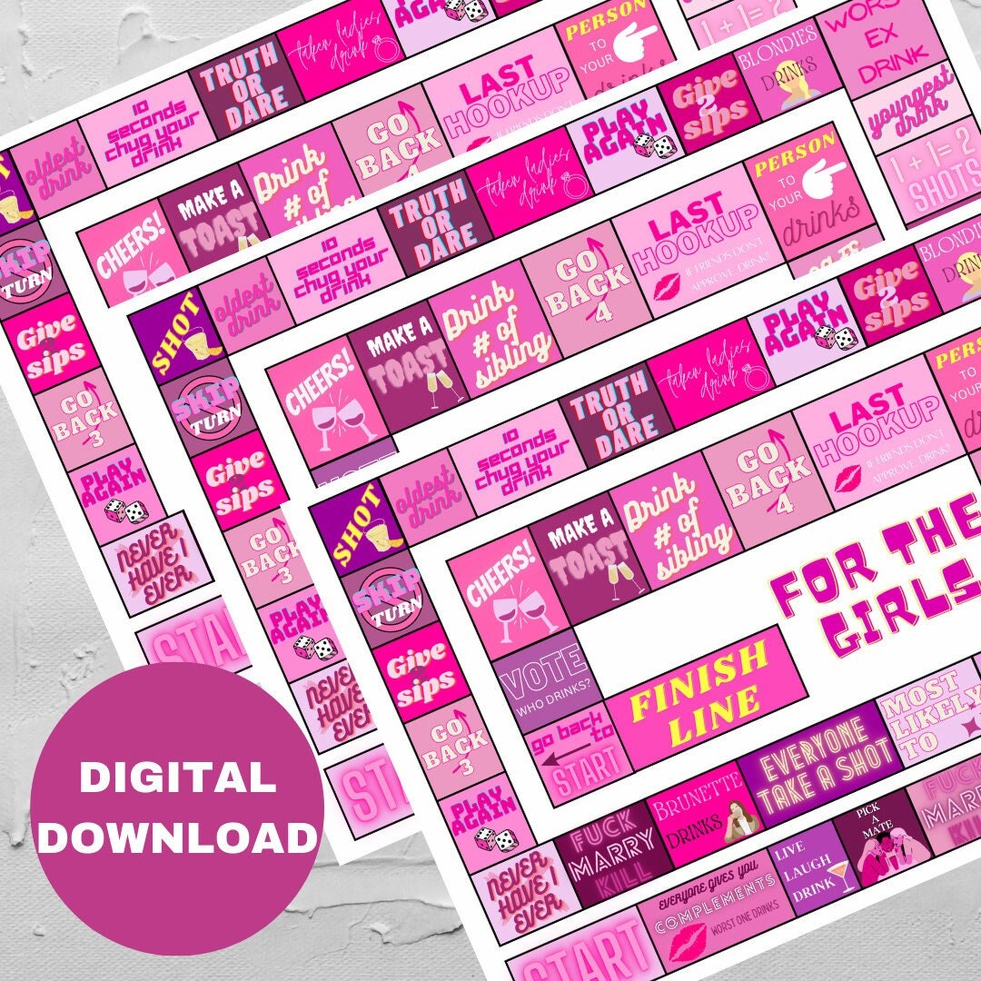 For the Girls Night Game, Girls Night Out, Party Drinking Board Game ...