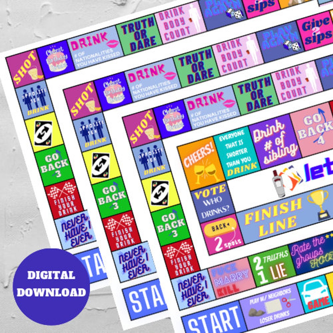 Let’s Get Drunk Drinking Board Game, Party Drinking Game, Adult Party ...