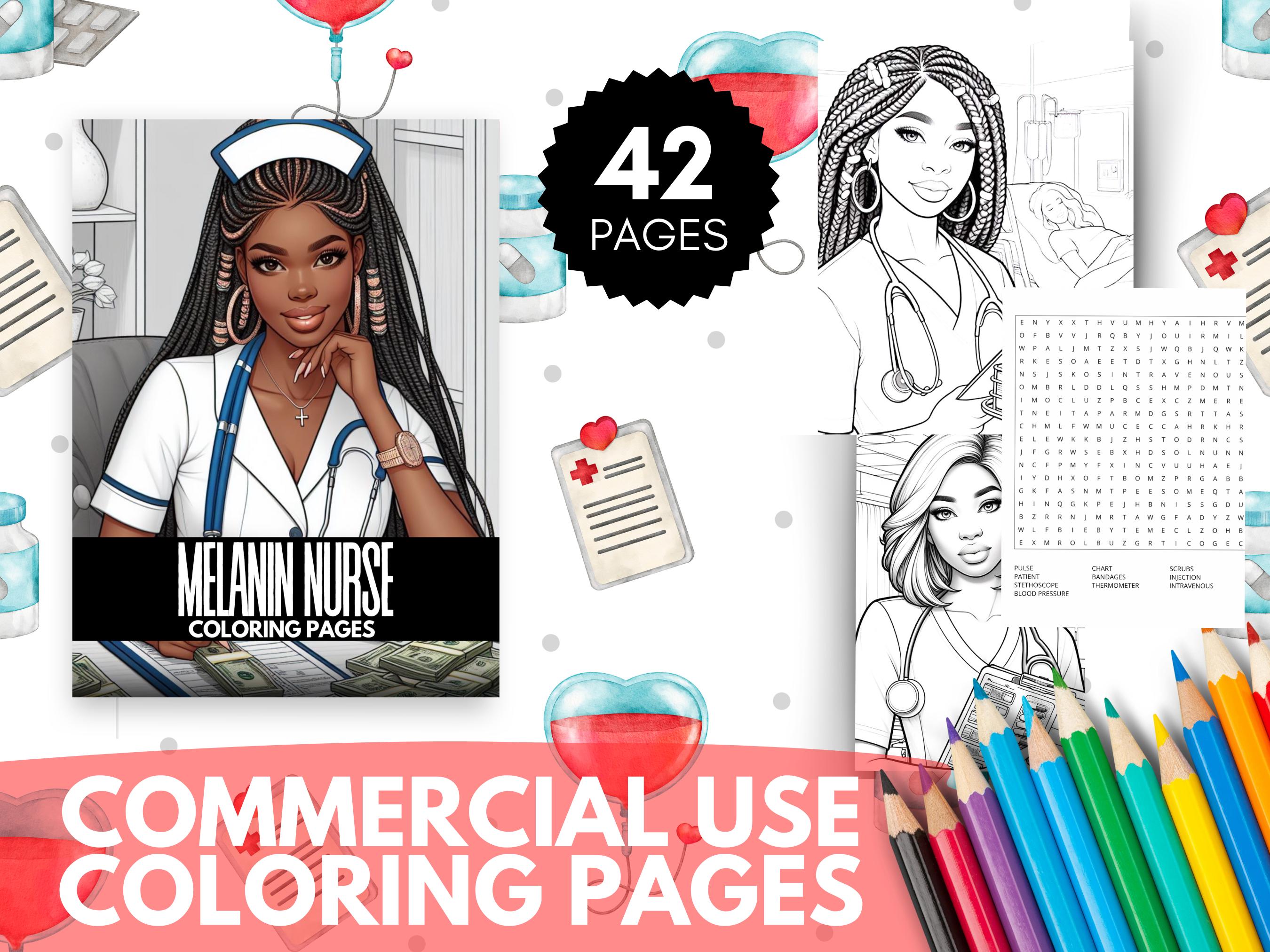 Nurse Coloring Pages, Nurse Word Search, Black Girl Magic Coloring ...