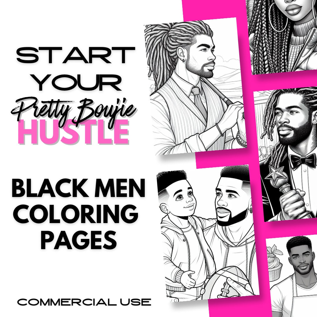 Black Men Coloring Pages, Commercial Use, PLR Coloring Pages, Fathers ...