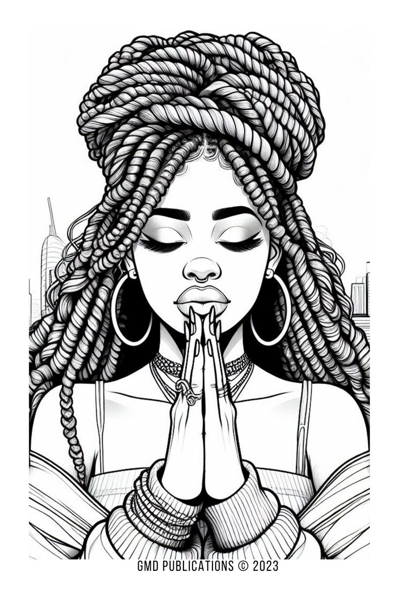 Black Girl Magic, Baddie Coloring Book Pages, Adult Coloring Pages - Etsy