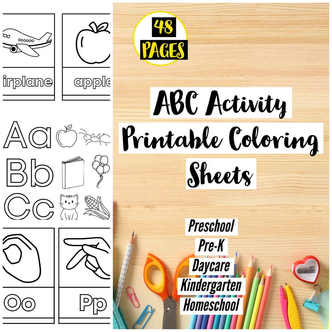 ABC ASL VOCAB Color Worksheets Preschool - Etsy