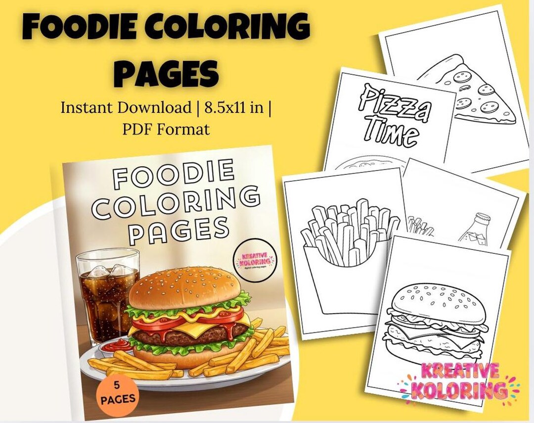 Food Coloring Pages, PLR COLORING, Foodie Coloring, Coloring Books ...