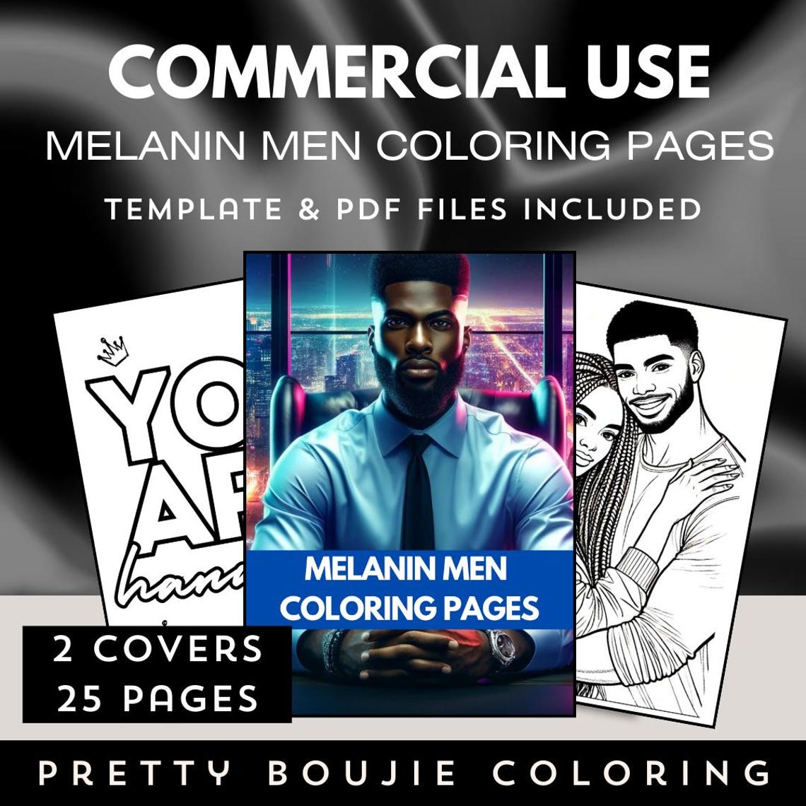Melanin Coloring Pages, Coloring Pages, Black Men Coloring Book, Black ...