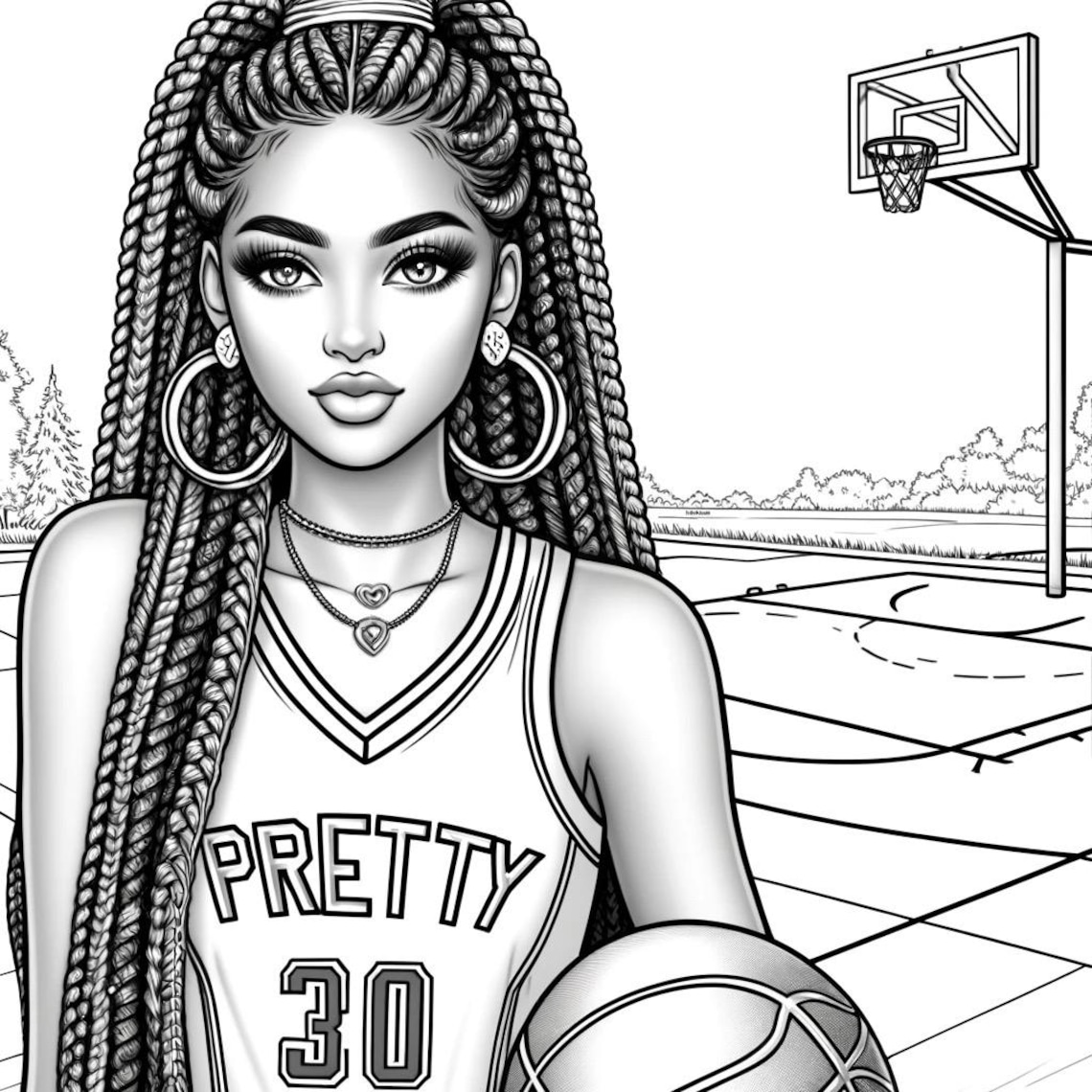 Black Girl Coloring Pages, Sports Coloring Pages, Basketball Coloring ...