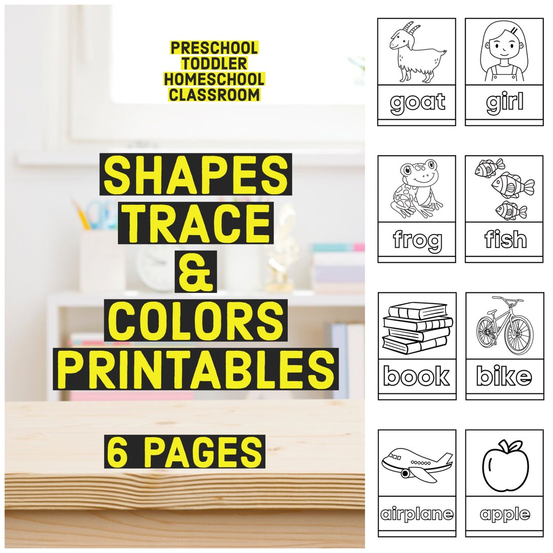 Trace Handwriting Shapes Preschool Printable Activity Sheets - Etsy