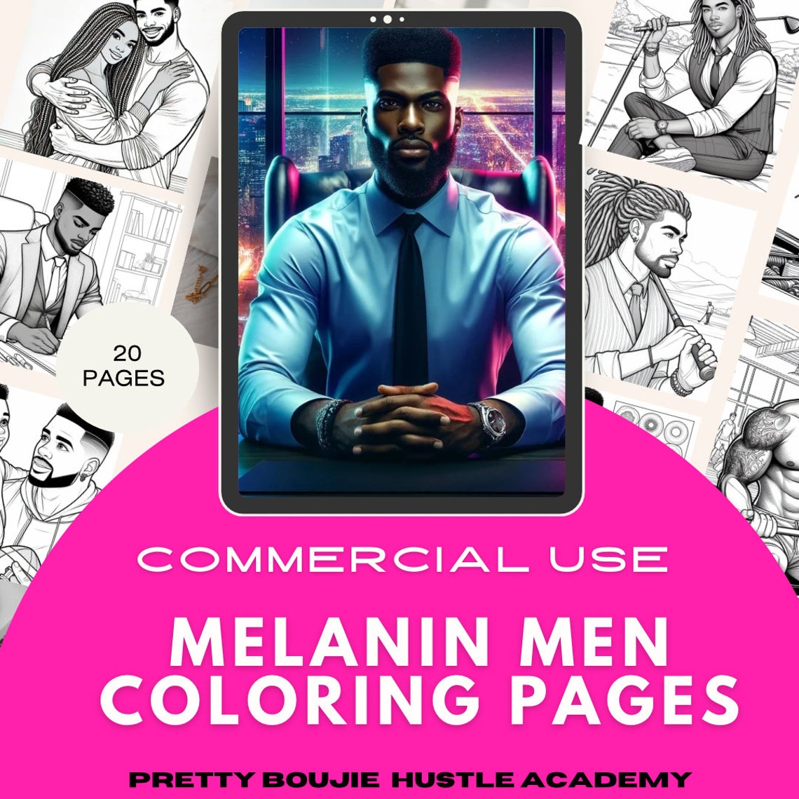 PLR Coloring Pages, Melanin Coloring Pages, Coloring Pages, Black Men ...