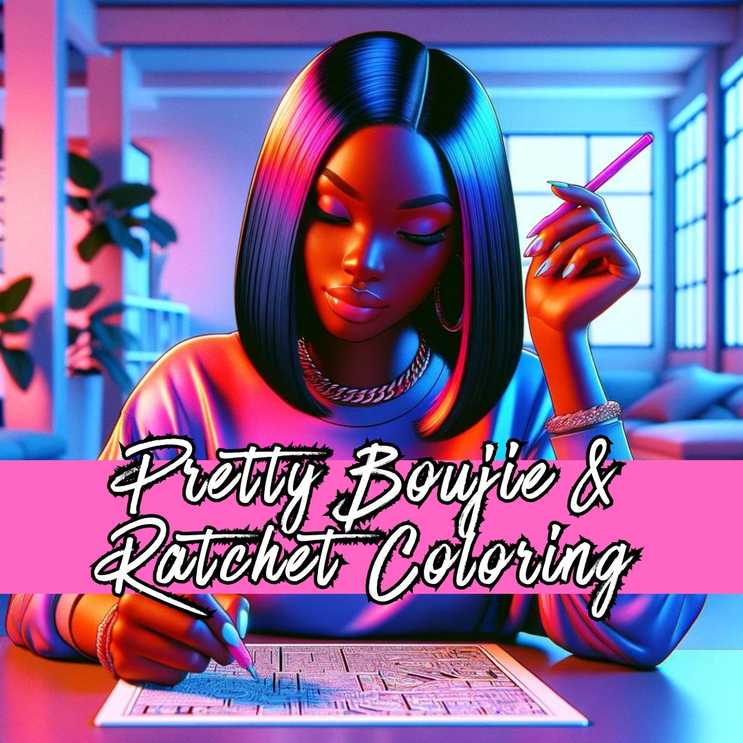 Black Girl Magic, Baddie Coloring Book Pages, Adult Coloring Pages - Etsy