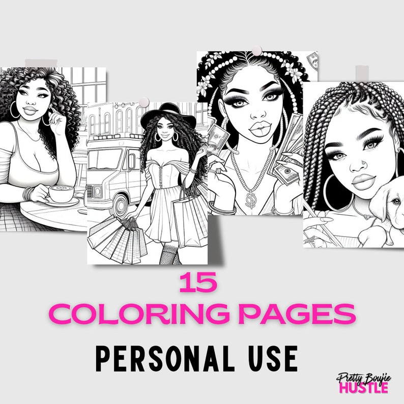 Black Girl Magic, Baddie Coloring Book Pages, Adult Coloring Pages - Etsy