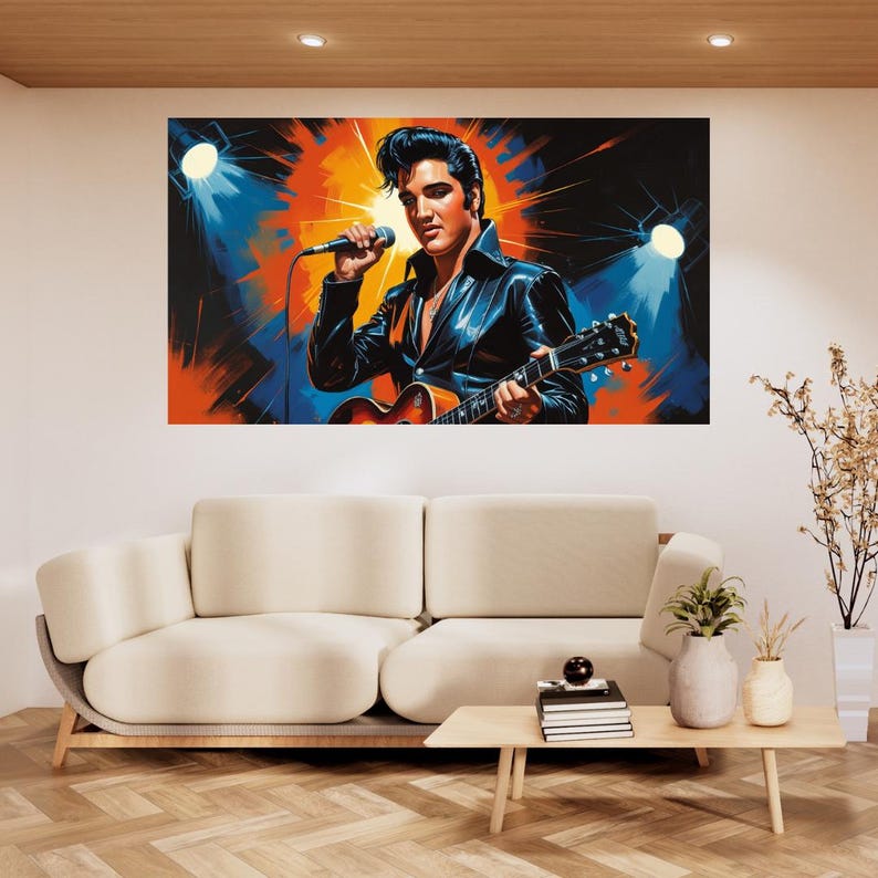 Elvis Presley Art Print – Vintage Music Poster, Retro Rock and Roll ...