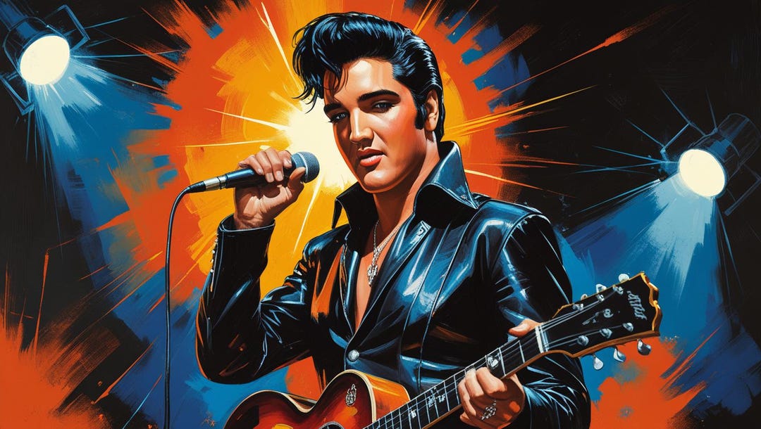 Elvis Presley Art Print – Vintage Music Poster, Retro Rock and Roll ...