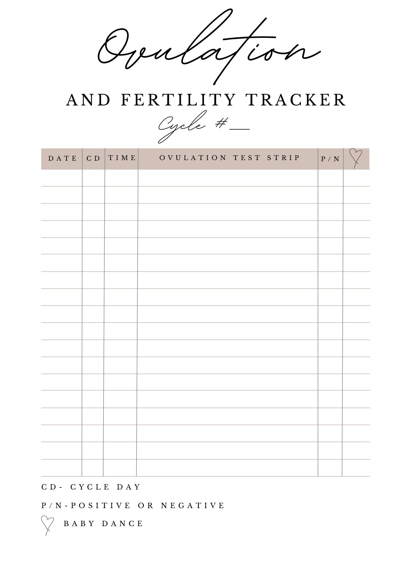 Pregnancy and LH Test Progression Chart, HCG Tracker, Lh Tracker, HCG ...