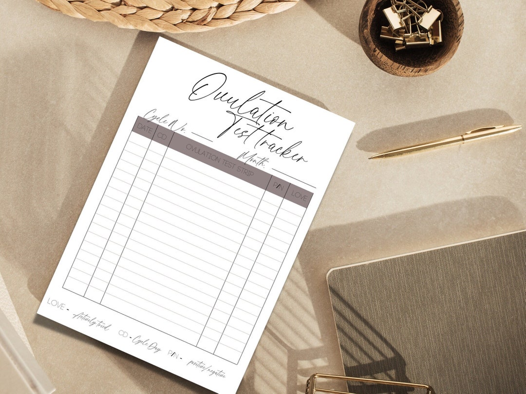 TTC Ovulation Test Tracker, Mink Minimalist LH Journal, Women's ...