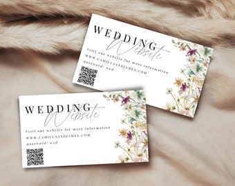 Editable Wedding Details Website QR Code RSVP Card Vintage - Etsy