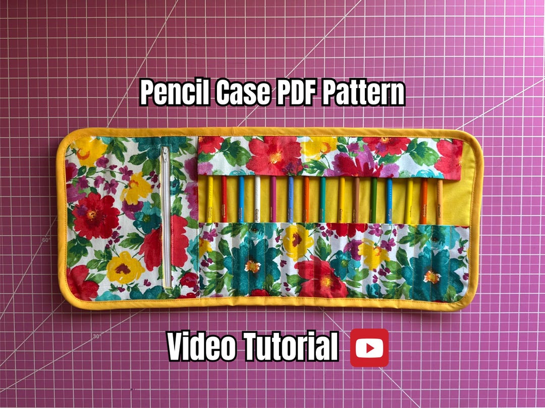 Roll up Pencil Case Sewing Pattern: Zippered Pouch (PDF Pattern) - Etsy