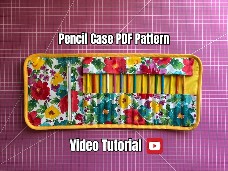 Roll up Pencil Case Sewing Pattern: Zippered Pouch (PDF Pattern) - Etsy