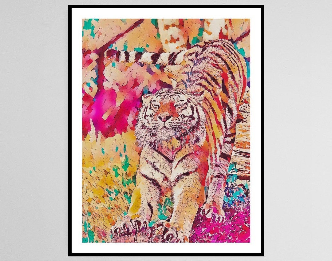 Tiger Print Tiger Gifts Tiger A4 Tiger Art Tiger - Etsy