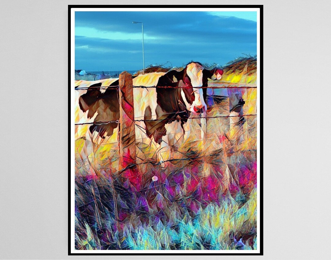 Colourful Cow Print Cow Art Print Cow Poster Cow Wall - Etsy UK