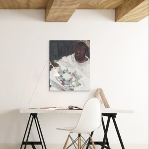 Vintage African American Woman Holding A Bouquet Olympia Portrait ...