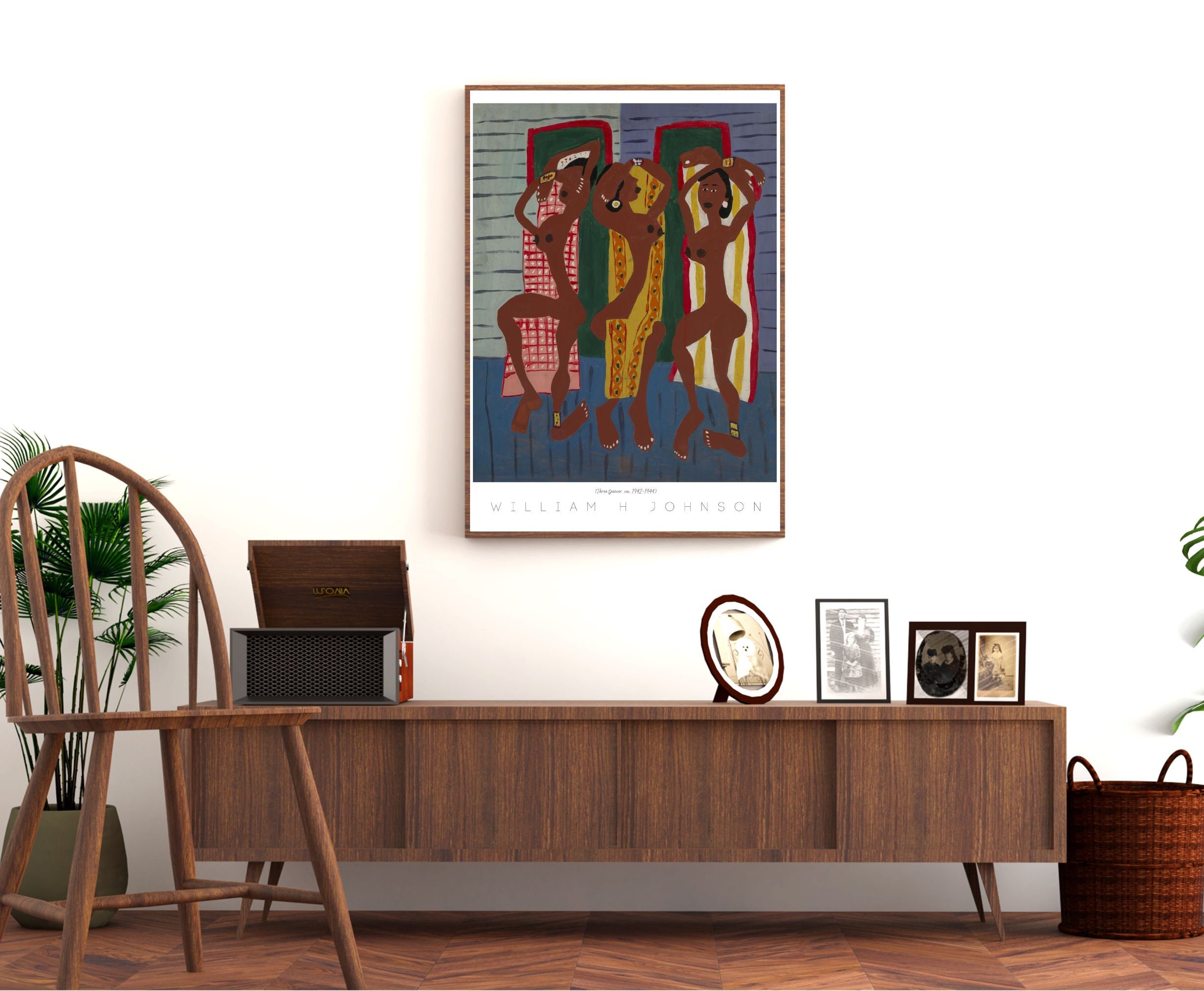 Vintage African American Art Folk Art Prints Gallery Wall Set Black ...
